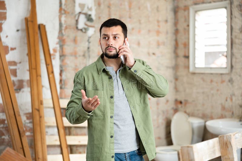 Architect Talking on Phone at Construction Site Stock Photo - Image of ...