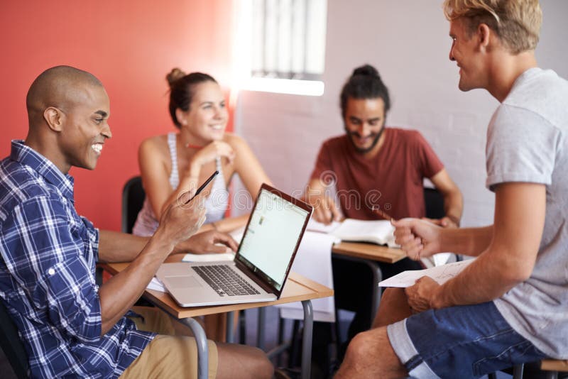 Positivity is Their Key To Studying. Shot of a Group of University ...