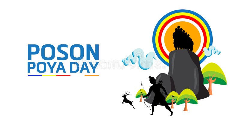 Poson Poya Day. Sri Lanka Poson Day. Mihinthale. EPS10 Stock Vector ...