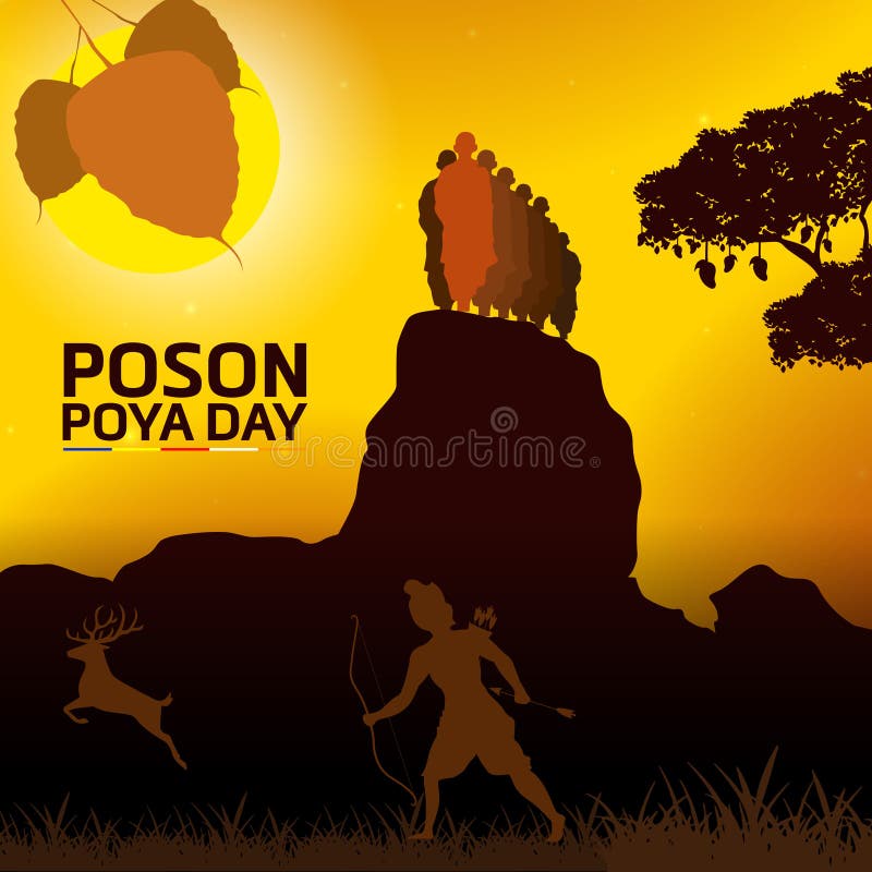 Poson Poya Day. Sri Lanka Poson Day. Mihinthale. EPS10 Stock Vector ...