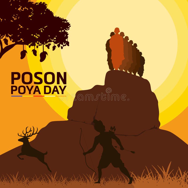 Poson Poya Day. Sri Lanka Poson Day. Mihinthale. EPS10 Stock ...