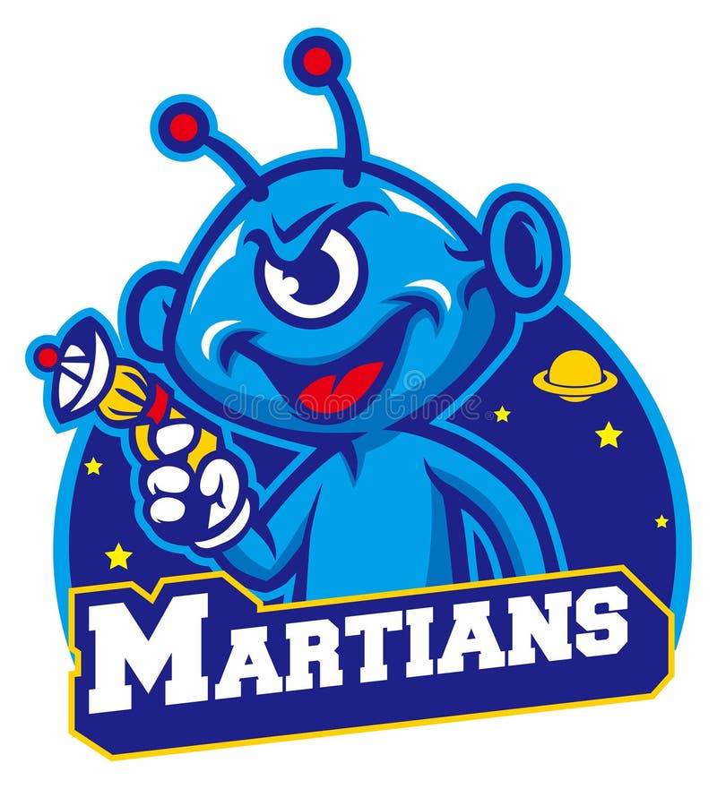 Posse Marciana Azul Uma Arma Do Laser Ilustração do Vetor - Ilustração ...