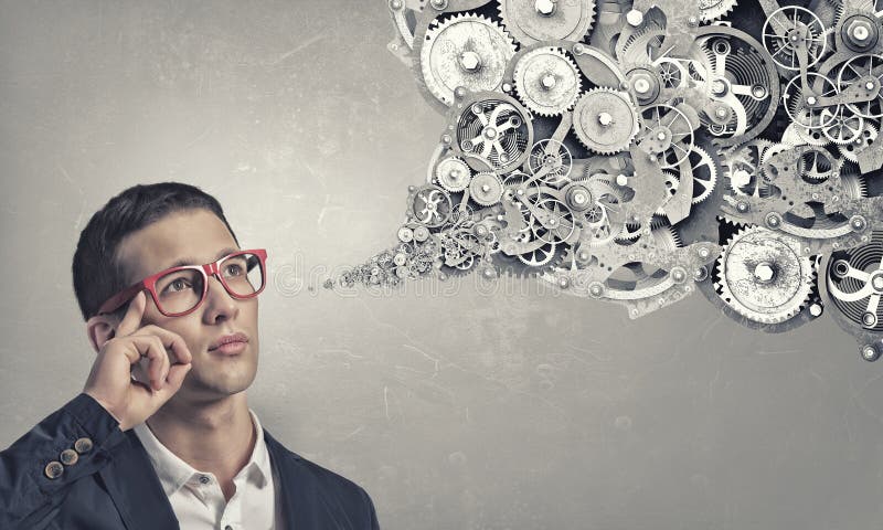 He Possesses Constructive Thinking Stock Image - Image of think, idea ...