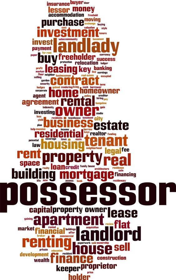 Possessor word cloud stock vector. Illustration of landlord - 255299293