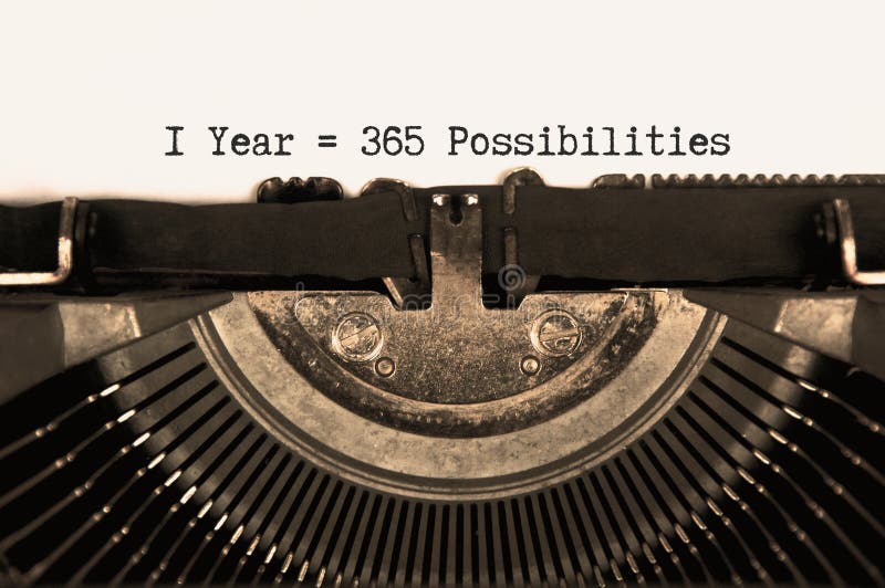 365 Possibilities Text on an Old Typewriter. Motivational Concept ...
