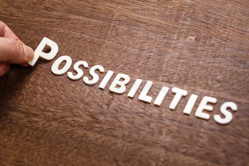 Possibilities Wood Word stock image. Image of copy, topic - 113752483