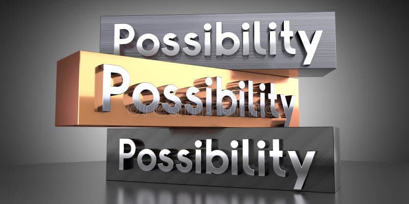 Possibility - Words on Metal Blocks Stock Illustration - Illustration ...
