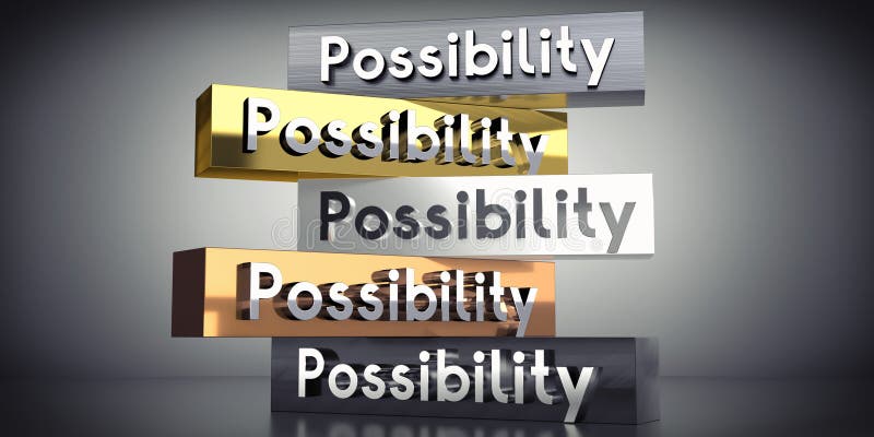 Possibility - Words on Metal Blocks Stock Illustration - Illustration ...