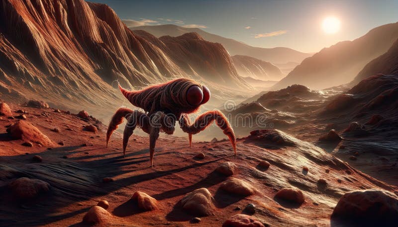 Possible Form of Life on the Planet Mars. Stock Illustration ...