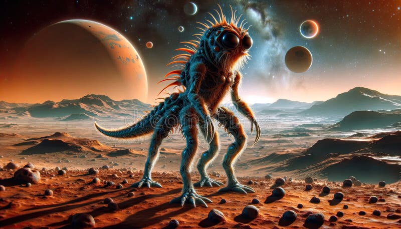 Possible Form of Life on the Planet Mars. Stock Illustration ...