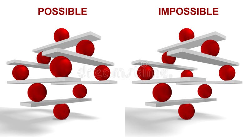 Possible and Impossible stock illustration. Illustration of fragility ...