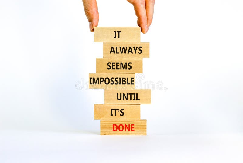 Possible or Impossible Symbol. Wooden Blocks with Words it always Seems ...