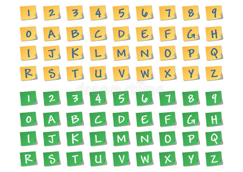 Post_it_05 stock vector. Illustration of isolated, numbers - 2440686