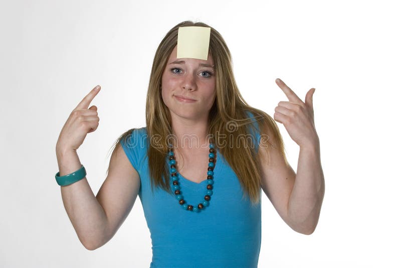 Post-it stock photo. Image of advertise, pointing, hair - 1938906
