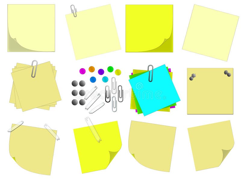 Post-it stock illustration. Illustration of clip, paper - 3500095