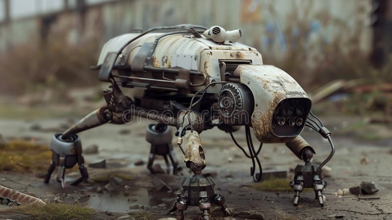 Post-apocalypse, Robot Dog. Sci-fi Scene. Advanced Futuristic ...