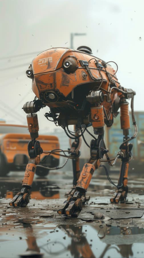 Post-apocalypse, Robot Dog. Sci-fi Scene. Advanced Futuristic ...