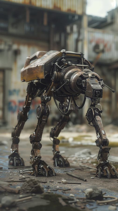 Post-apocalypse, Robot Dog. Sci-fi Scene. Advanced Futuristic ...