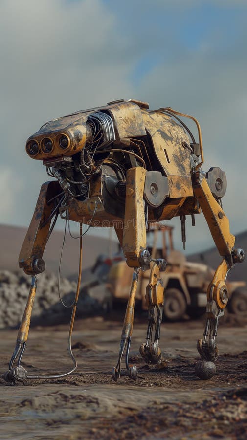 Post-apocalypse, Robot Dog. Sci-fi Scene. Advanced Futuristic ...