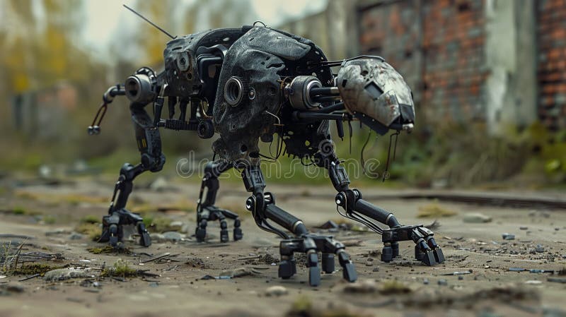 Post-apocalypse, Robot Dog. Sci-fi Scene. Advanced Futuristic ...