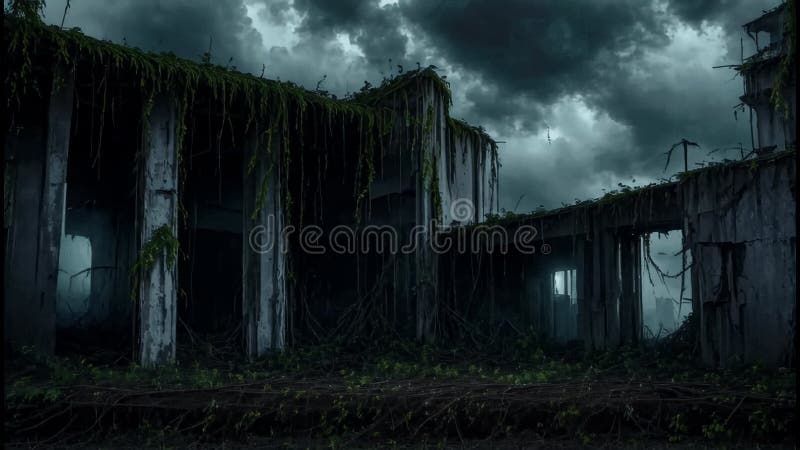 Post-apocalypse Scenery and Horror Navigating a Structure Stock Video ...