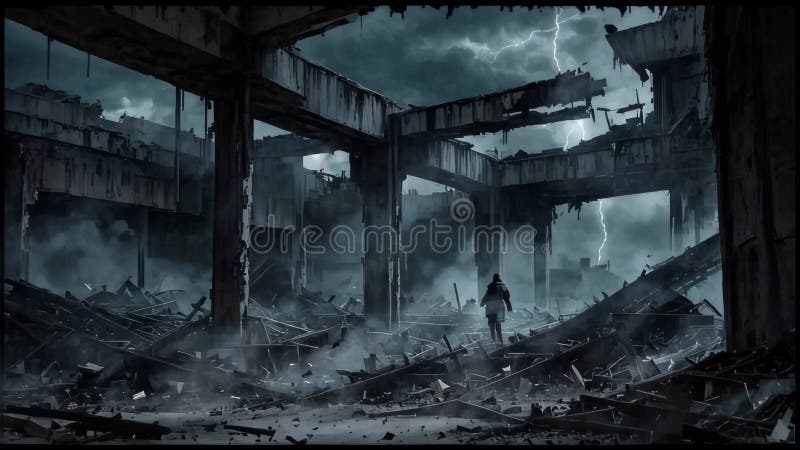 Post-apocalypse Scenery and Horror Navigating a Structure Stock Footage ...