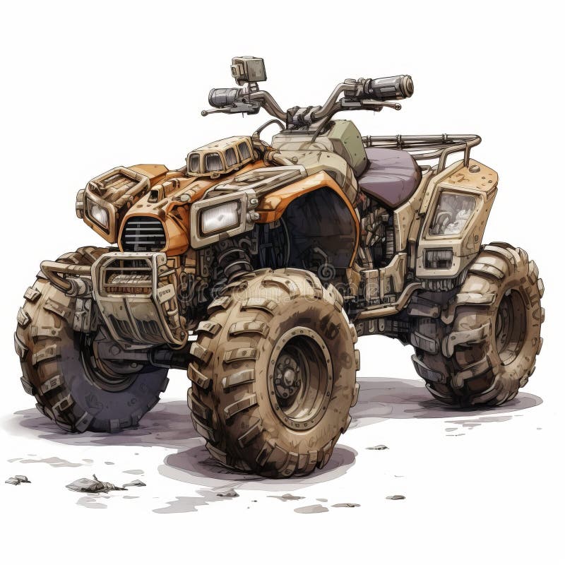 Post-apocalyptic Atv Illustration with Big Wheels Stock Illustration ...