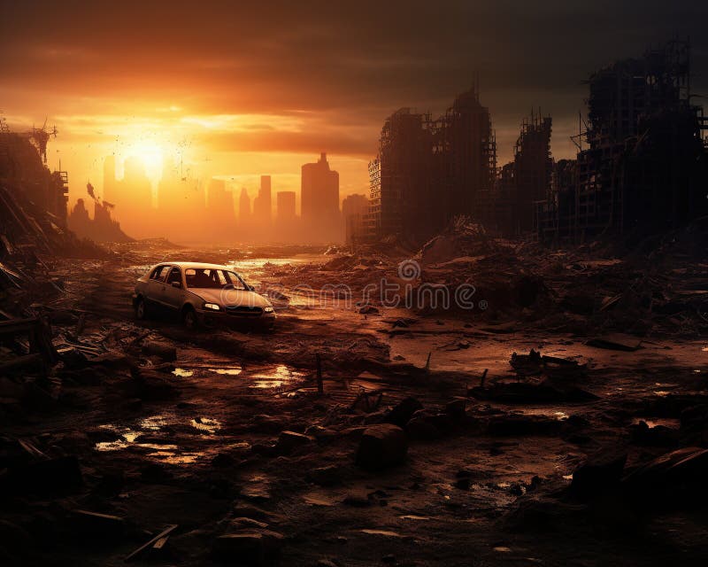 Post Apocalyptic City with a Desert Mad Max Apocalyptic City. Stock ... Post Apocalyptic City with a Desert Mad Max Apocalyptic City. Stock ...