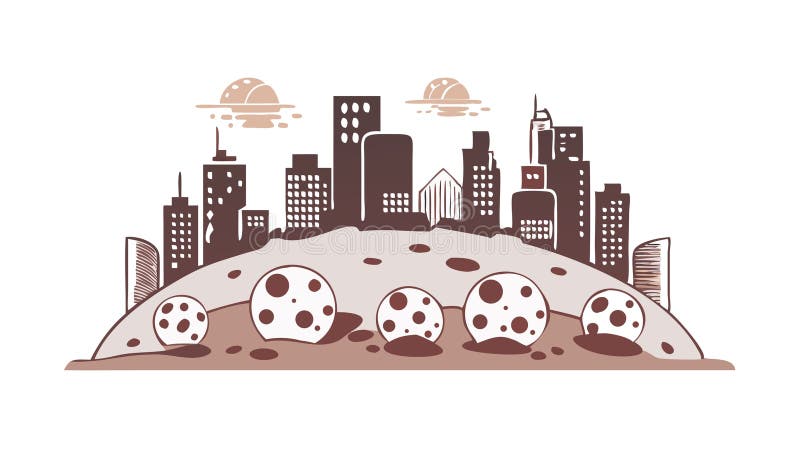 Post-apocalyptic City Ruins, Symbolizing Disaster and Aftermath, Vector ...