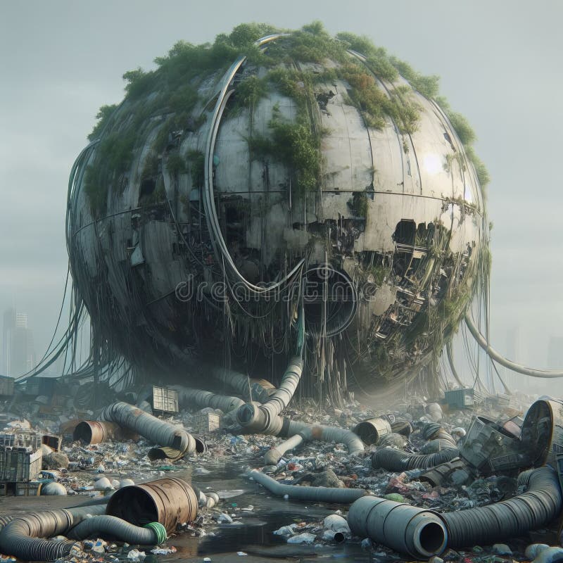 A Post-apocalyptic City Street with Smoke and Debris Stock Photo ...