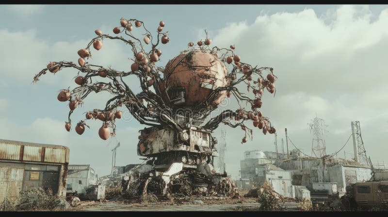 Biomechanical Fruit Tree in a Post Apocalyptic Pixelated Landscape ...