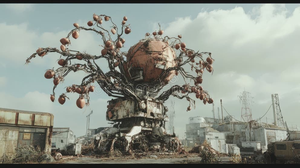 Biomechanical Fruit Tree in a Post Apocalyptic Pixelated Landscape ...