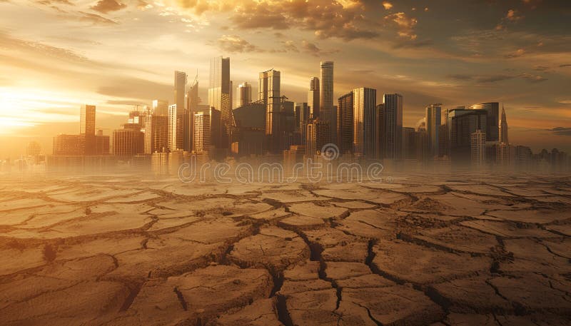 Post-apocalyptic Landscape. City after the Effects of Global Warming ...