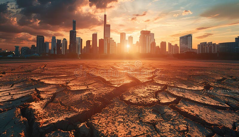 Post-apocalyptic Landscape. City after the Effects of Global Warming ...