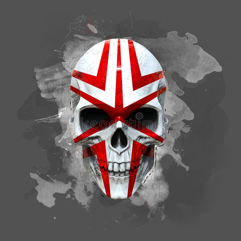 Post Apocalyptic Painted Skull Stock Illustration - Illustration of ...