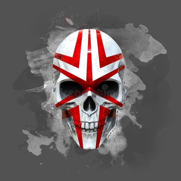 Post Apocalyptic Painted Skull Stock Illustration - Illustration of ...