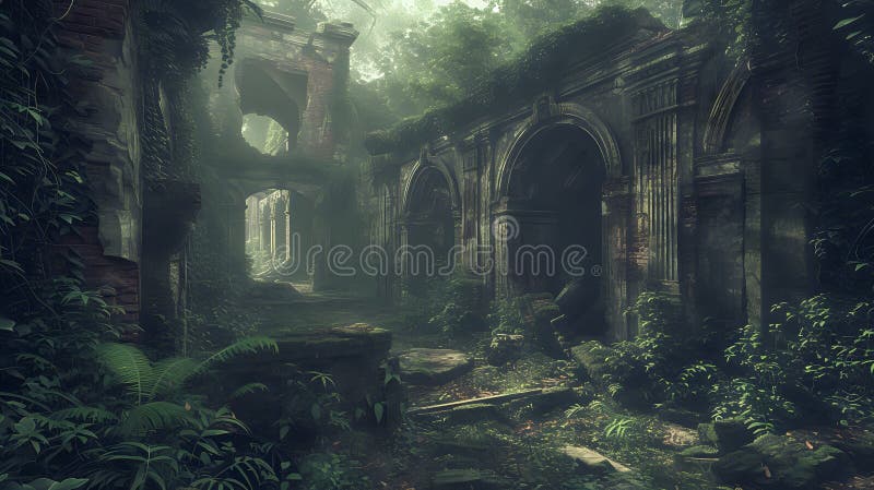 Post-Apocalyptic Rebirth in Decay./n Stock Illustration - Illustration ...