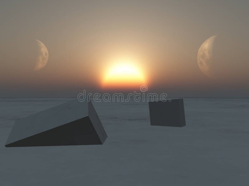 Post apocalyptic ruins stock illustration. Illustration of smoke - 74366064