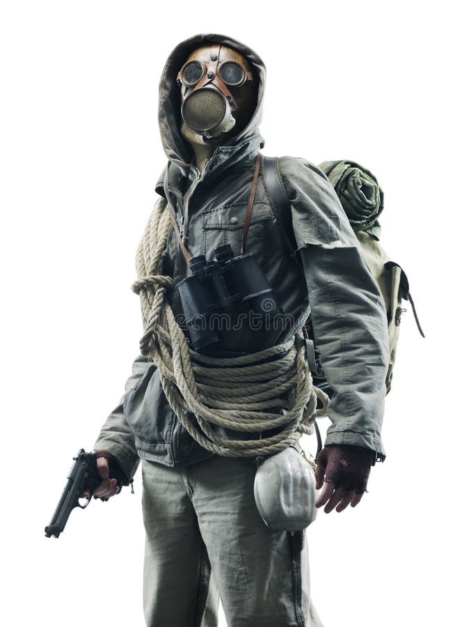 Post Apocalyptic Survivor in Gas Mask Stock Photo - Image of military ...