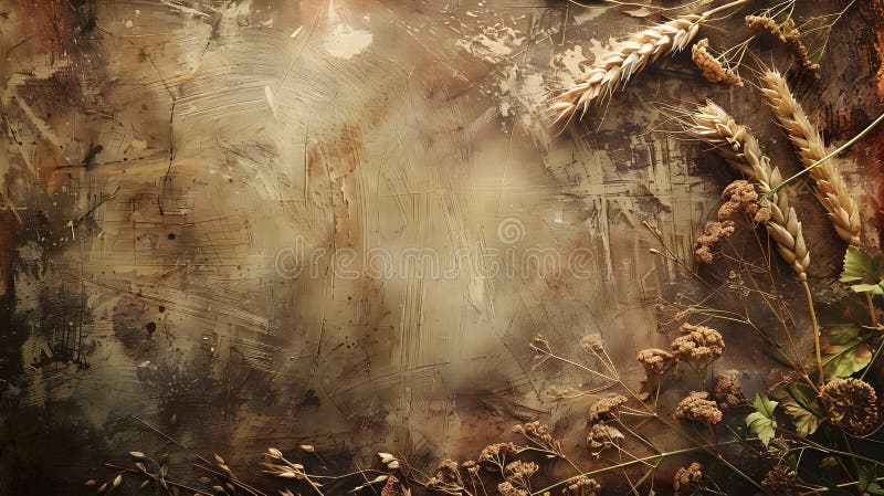 Post-Apocalyptic Wheat Roots Background with Vintage Dried Weeds Stock ...