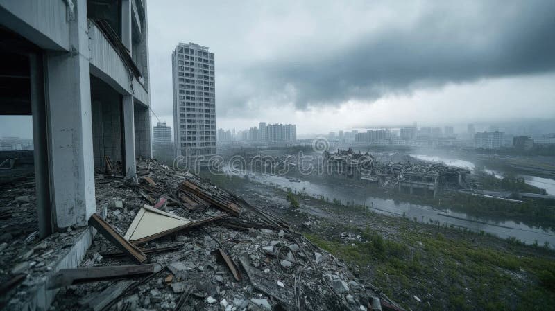 Post-apocalyptic World: Desolate Landscape Marked by Ruins and Survival ...