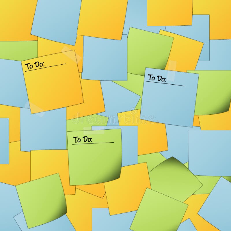 Post it Background with Text Stock Illustration - Illustration of curve ...