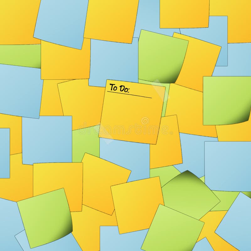 Post it Background with Text Stock Illustration - Illustration of curve ...