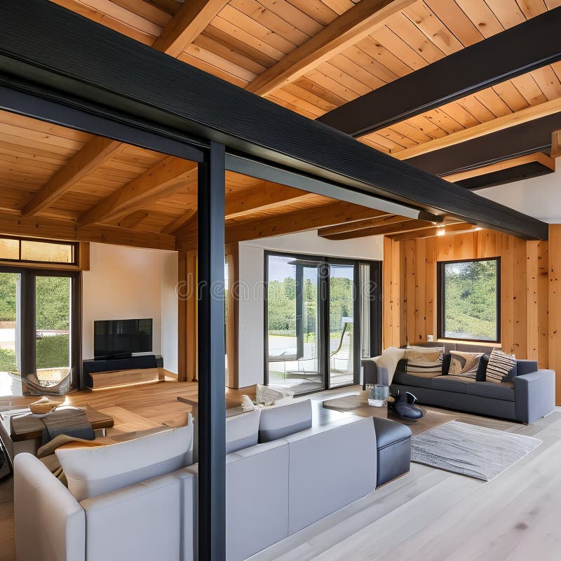 6 a Post-and-Beam-style House with Exposed Structural Elements and a ...