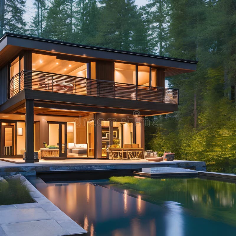 6 a Post-and-Beam-style House with Exposed Structural Elements and a ...