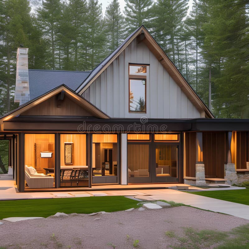 6 a Post-and-Beam-style House with Exposed Structural Elements and a ...