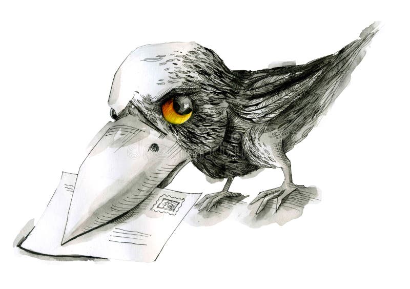 Post Bird, Mail Pigeon, Vector Illustration Stock Vector - Illustration ...