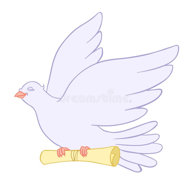 Post Bird, Mail Pigeon, Vector Illustration Stock Vector - Illustration ...