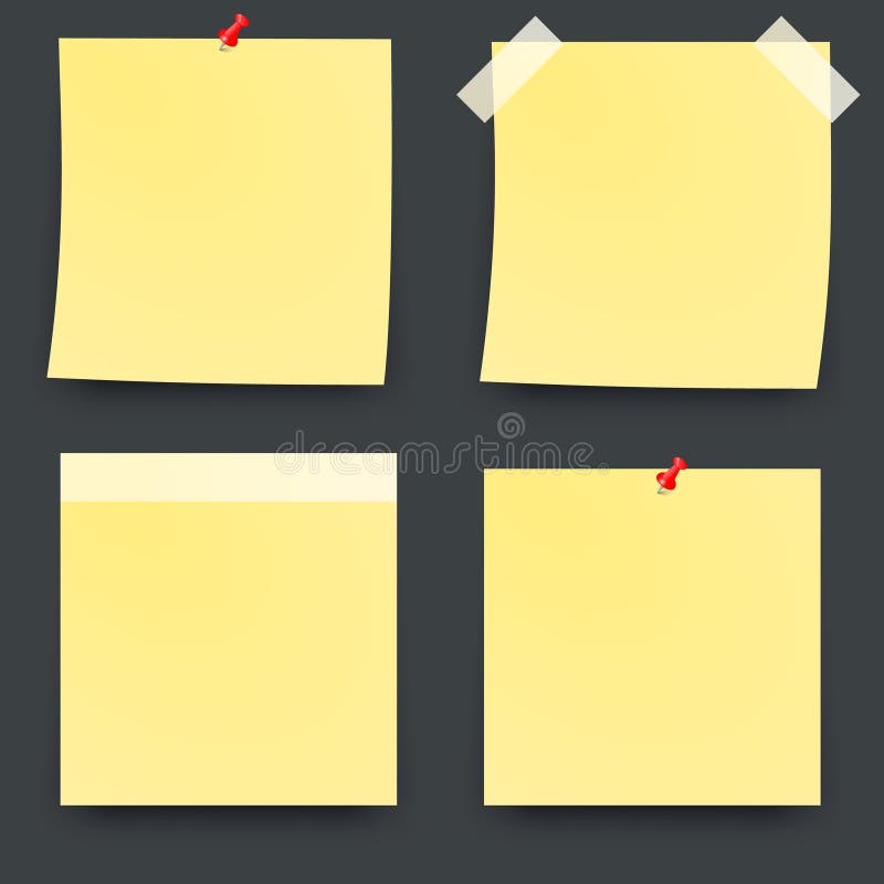 Post Blank Sticky Paper Sheet Vector Stock Vector - Illustration of ...