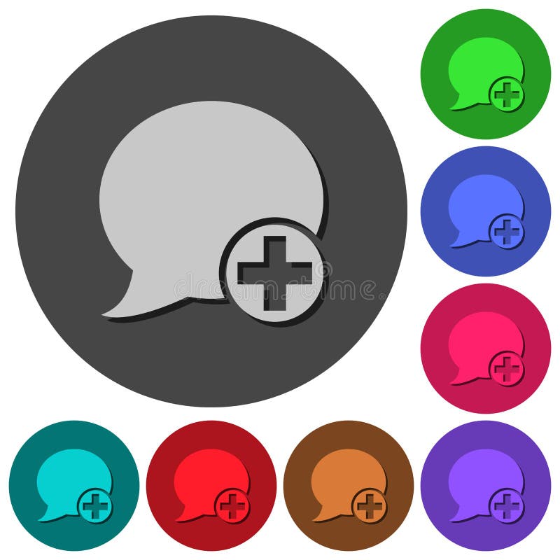 Set of Comment Icons on a White Background in a Flat Design Stock ...